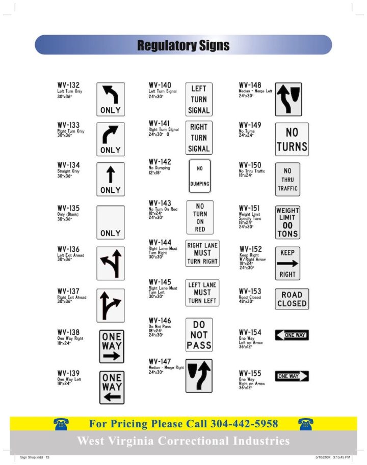 Regulatory Signs - West Virginia Correctional Industries