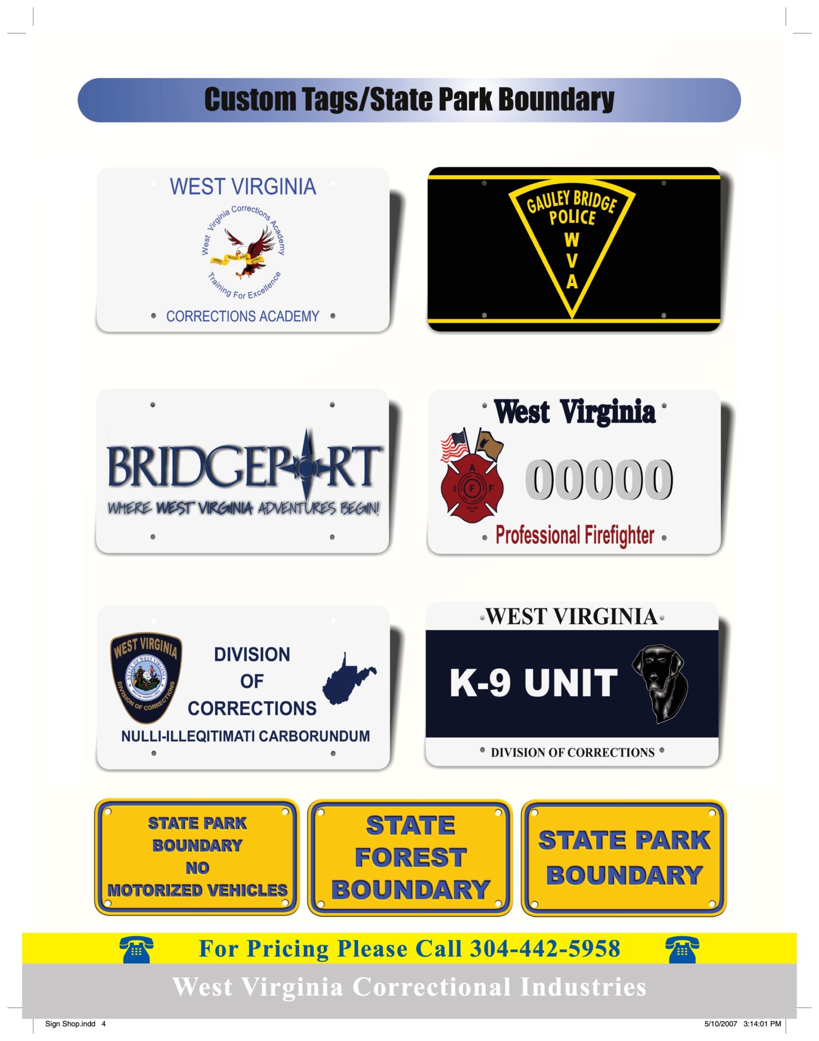 Signs - West Virginia Correctional Industries
